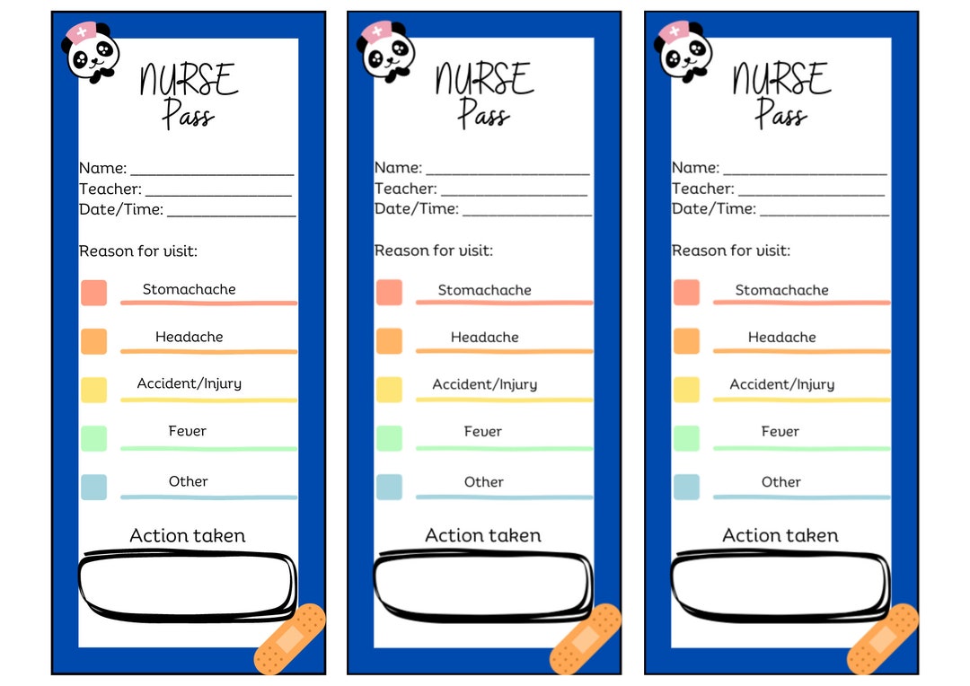 Nurse Office Pass - Etsy