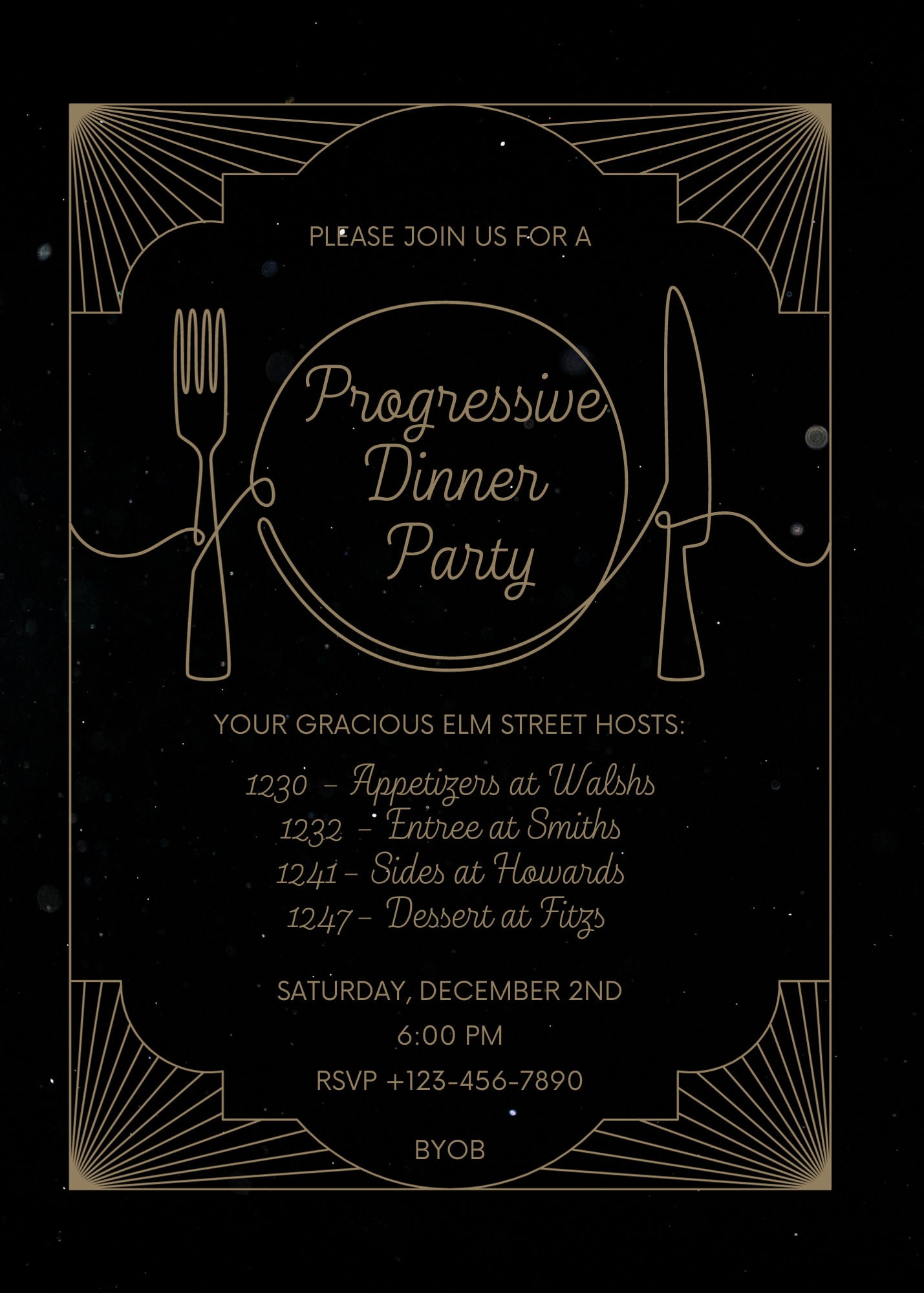 Progressive Dinner Party Invitation - Etsy
