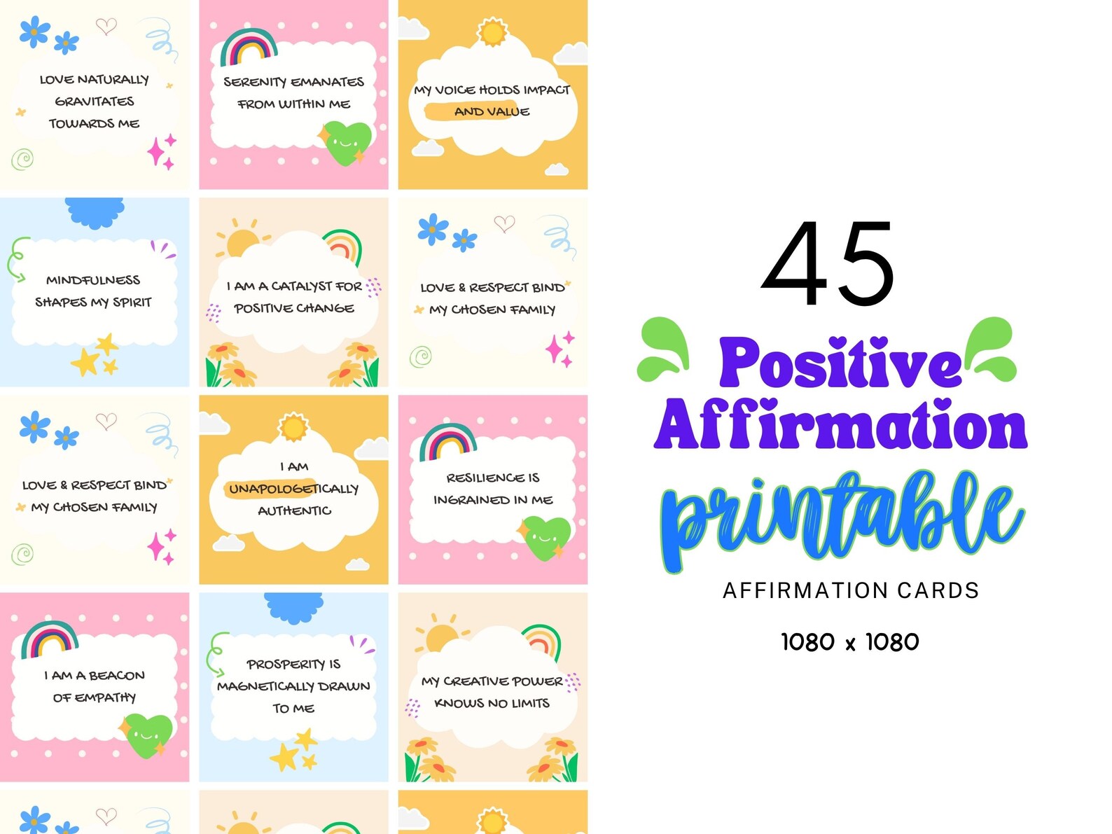 Daily Affirmation Cards, Affirmation Cards for Women, Affirmation Cards Printable, Printable ...