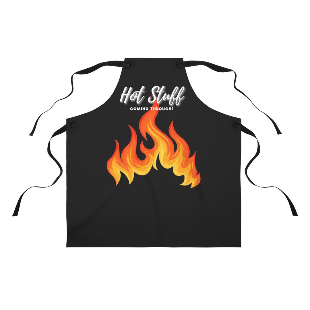 Black With Flame: Hot Stuff Apron - Etsy