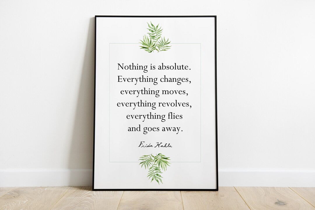 Digital Frida Kahlo Poster With Frida Kahlo Quote, Frida Kahlo Print ...