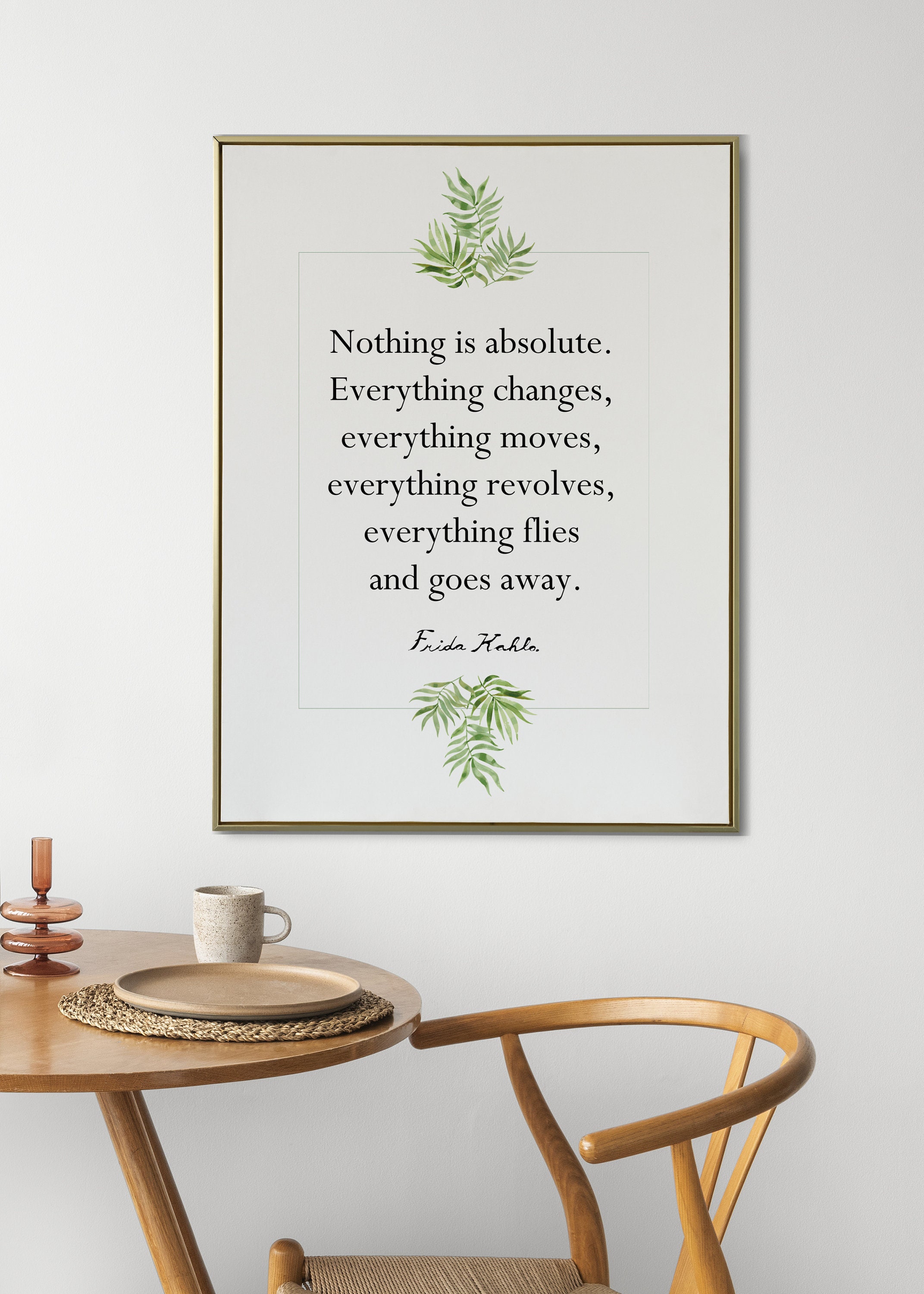 Digital Frida Kahlo Poster With Frida Kahlo Quote, Frida Kahlo Print ...