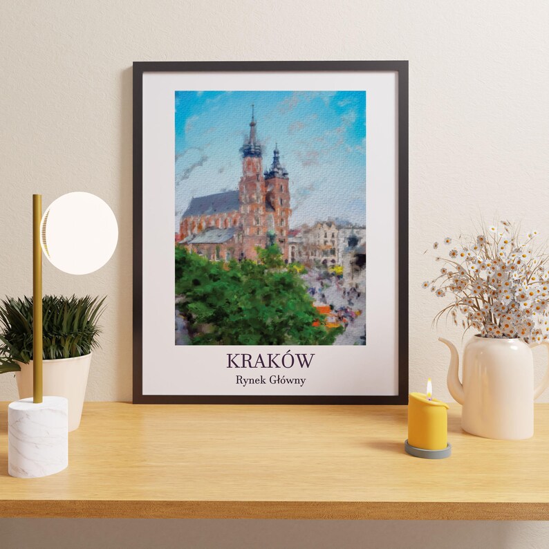 Digital Krakow Poster, Polish Poster for Room Decor, Krakow Travel ...