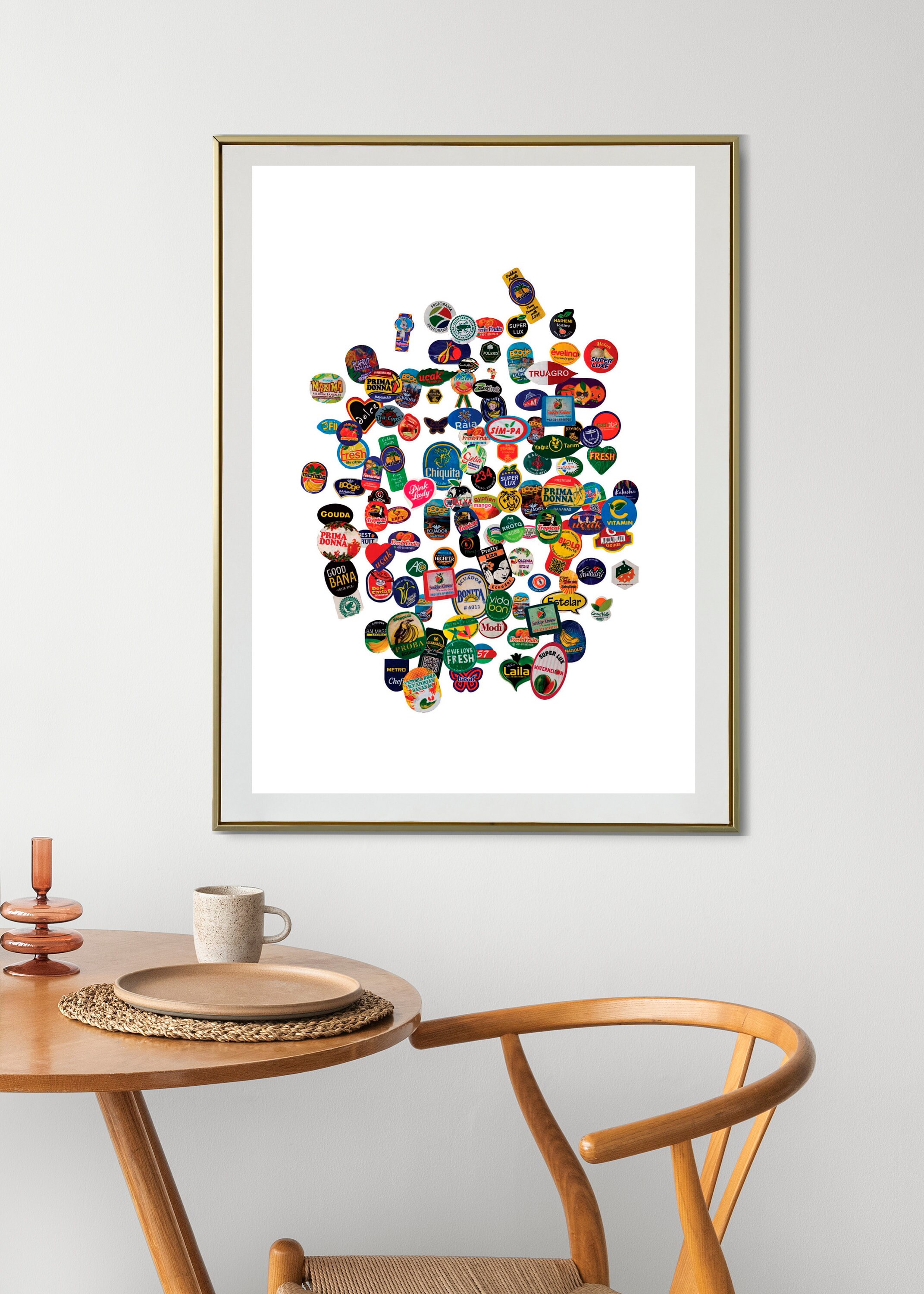 Printable Fruit Sticker Abstract Poster Available in Many Different ...