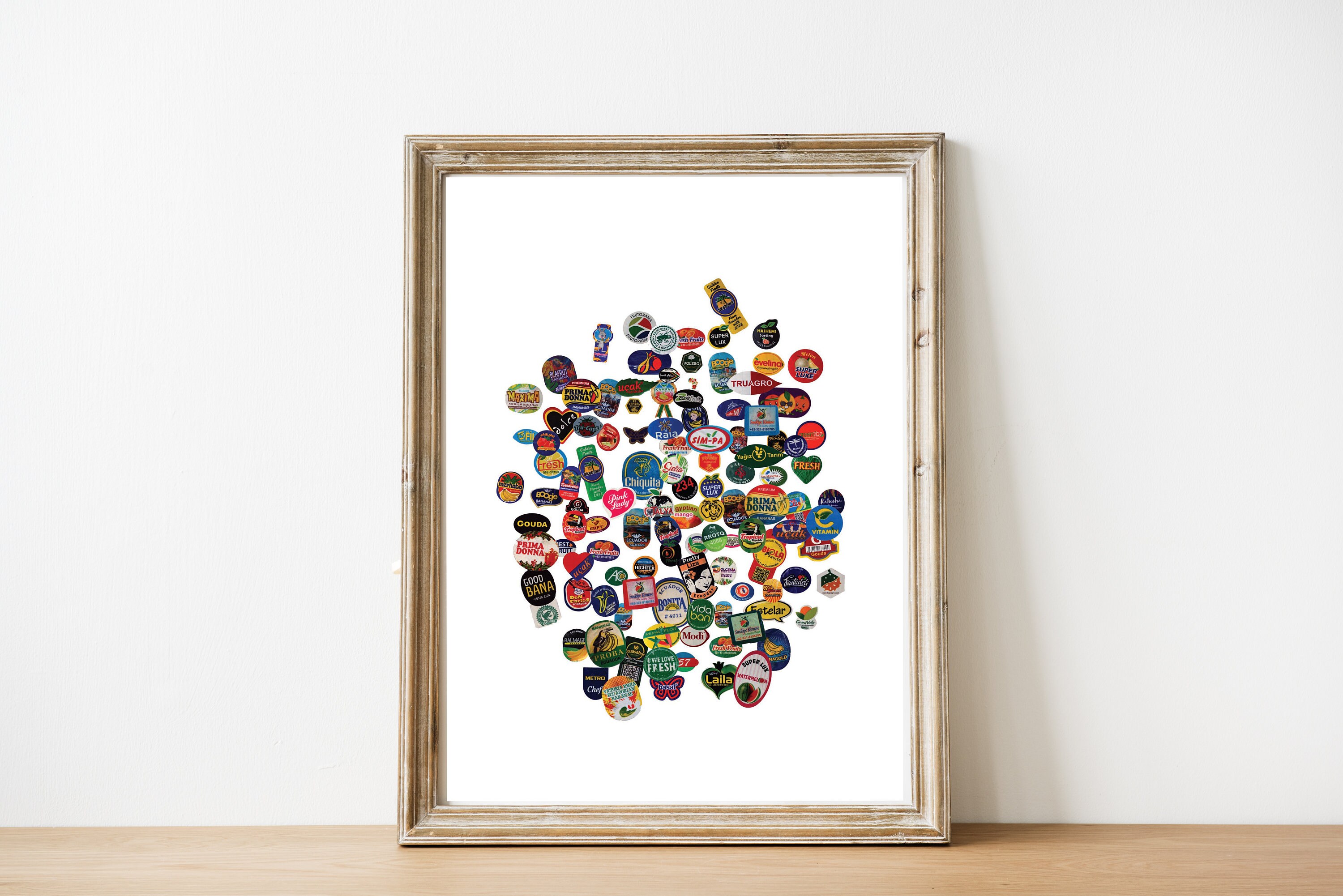Printable Fruit Sticker Abstract Poster Available in Many Different ...