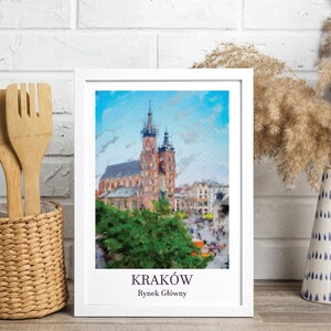 Digital Krakow Poster, Polish Poster for Room Decor, Krakow Travel ...