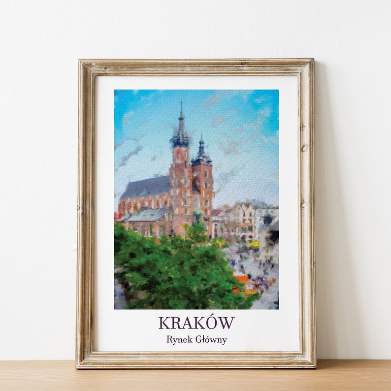 Digital Krakow Poster, Polish Poster for Room Decor, Krakow Travel ...