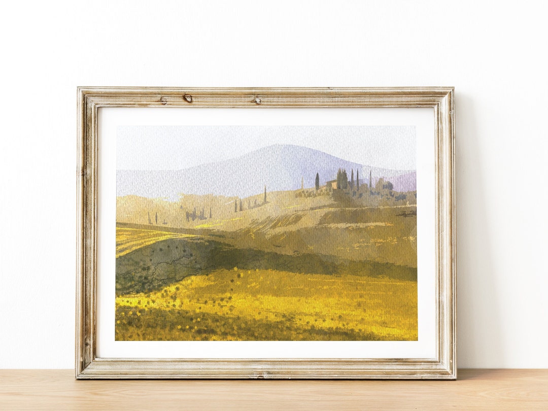 Printable Wall Art Decor With Italian Watercolor Landscape Available in ...