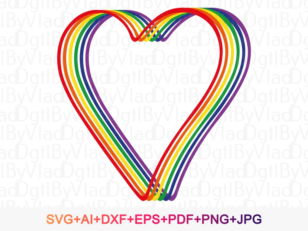 Lgbtq Heart Svg Lgbtq Heart Png Pride Svg Rainbow Heart Svg Rainbow