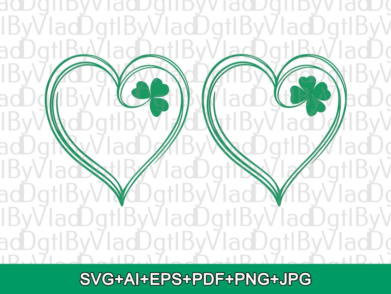 St Patrick's Day Svg, Clover Heart SVG, Shamrock Heart SVG, Lucky ...