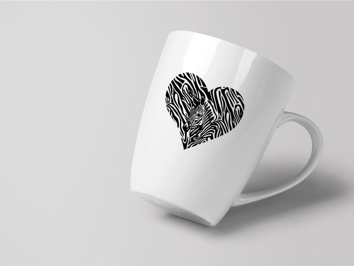 Zebra Print SVG, Zebra Print Heart SVG, Instant Digital Download of ...