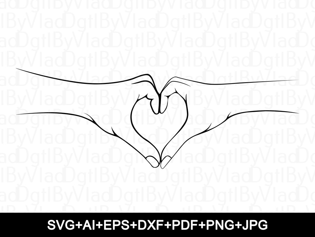 Hand Heart SVG, Hand Heart Gesture, Hand Heart Shape, 7 Digital Formats ...