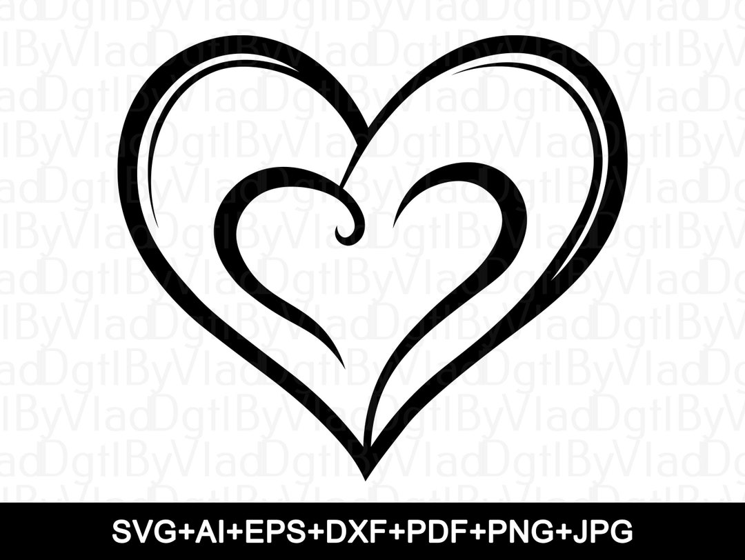 Two Hearts SVG, Two Hearts PNG, Two Hearts DXF, Heart to Heart Svg ...
