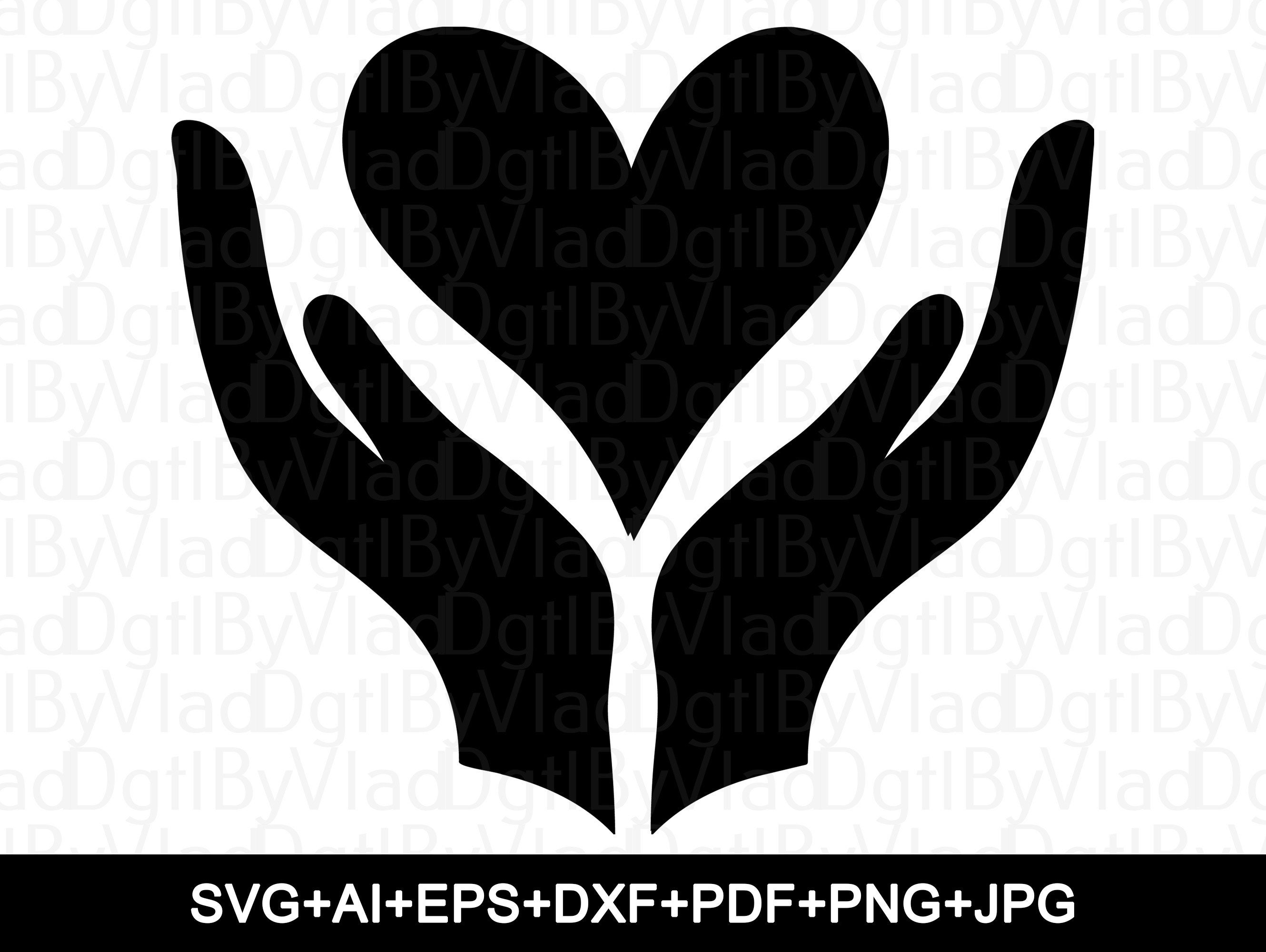 Caring Hands SVG, Heart in Hands Svg, Hand With Heart, Charity Symbol ...