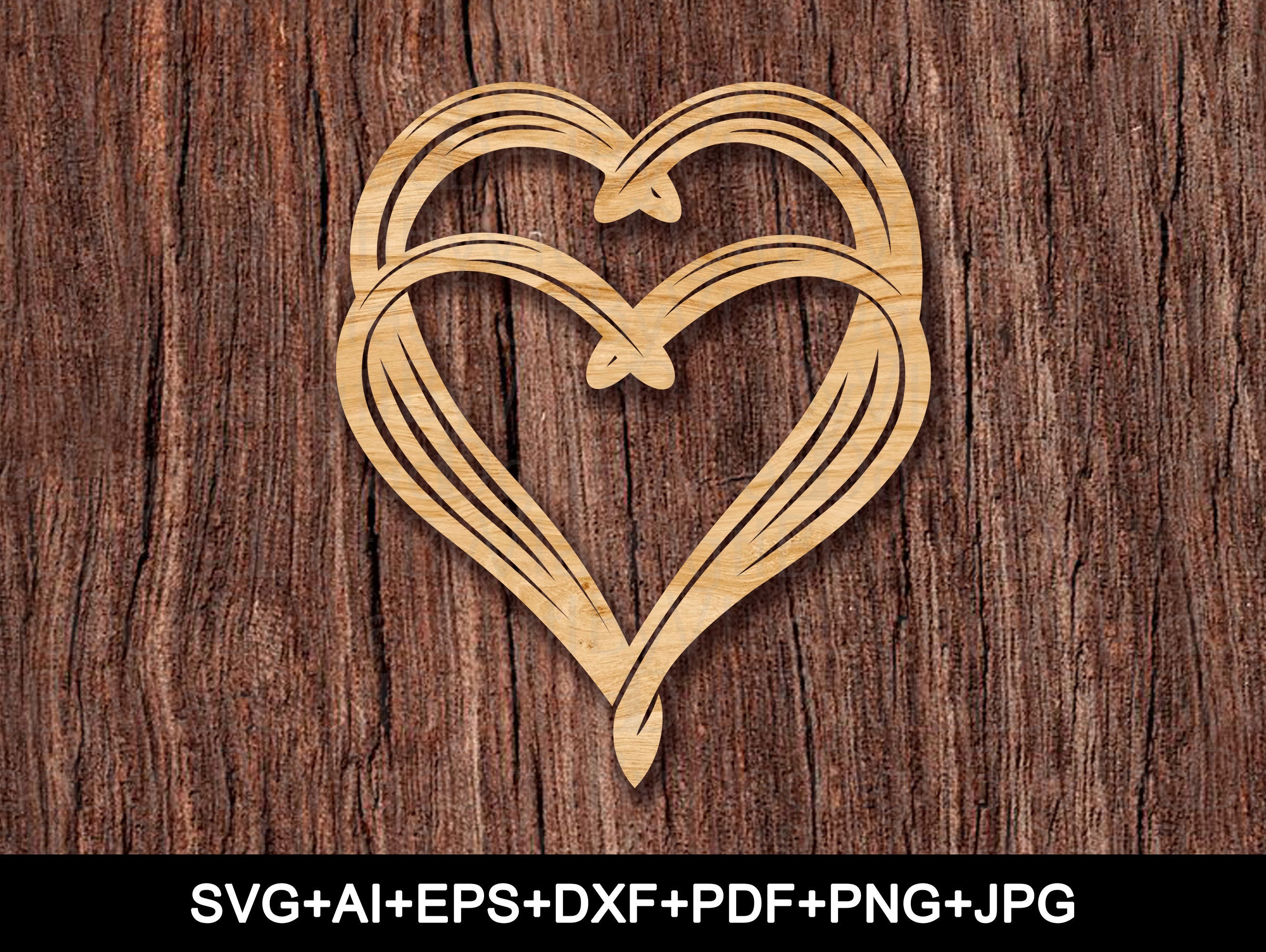 Two Joined Hearts SVG, Two Hearts in Love SVG , Сut and Printable Files ...