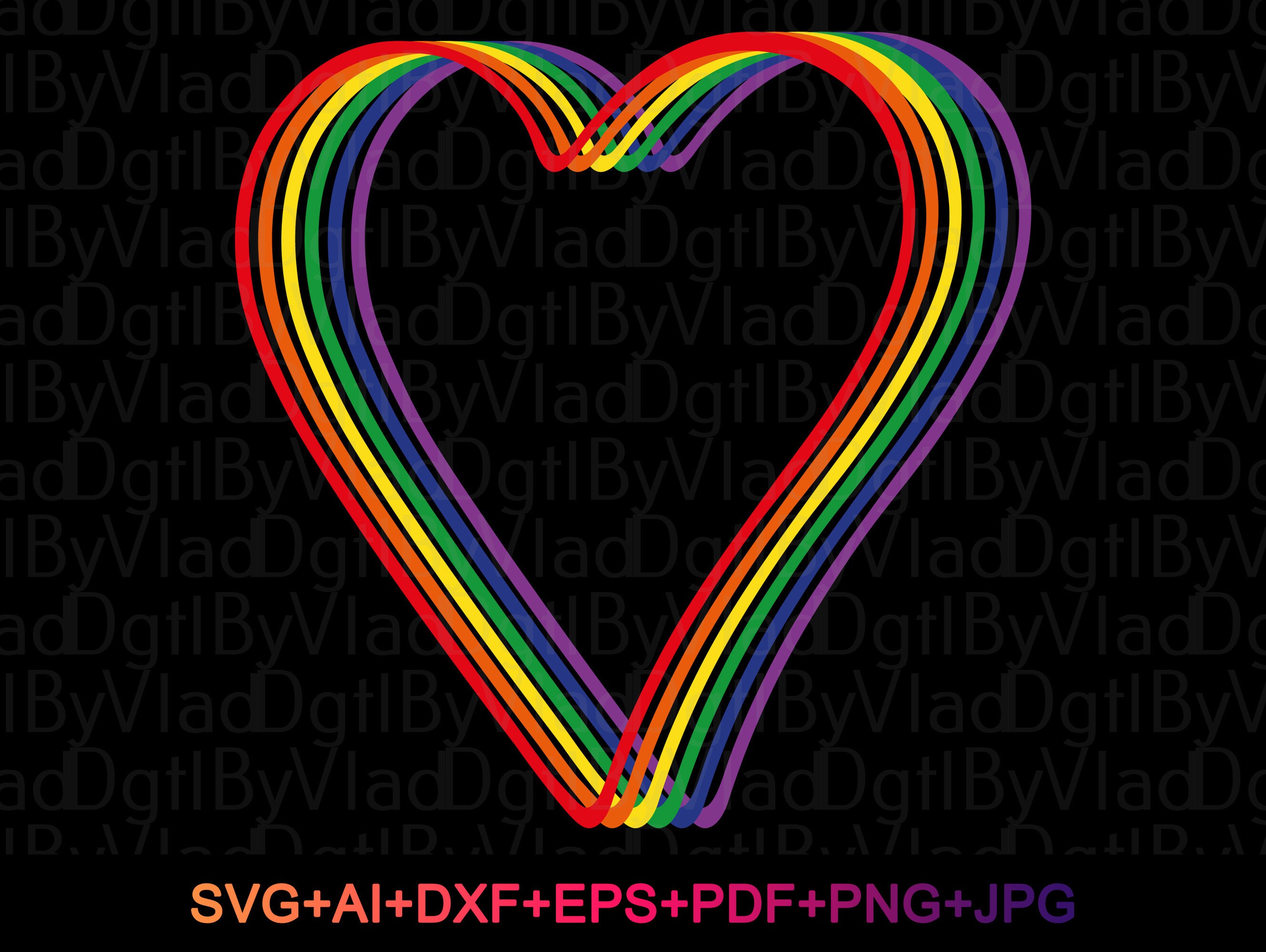 LGBTQ Heart Svg, LGBTQ Heart Png, Pride Svg, Rainbow Heart Svg, Rainbow ...