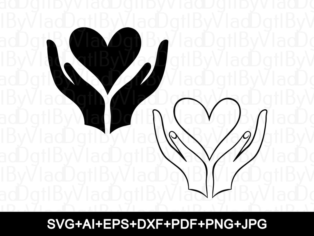 Caring Hands SVG, Heart in Hands Svg, Hand With Heart, Charity Symbol Svg, Cut File, Cricut ...