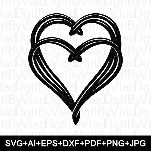 Two Hearts Svg - Etsy