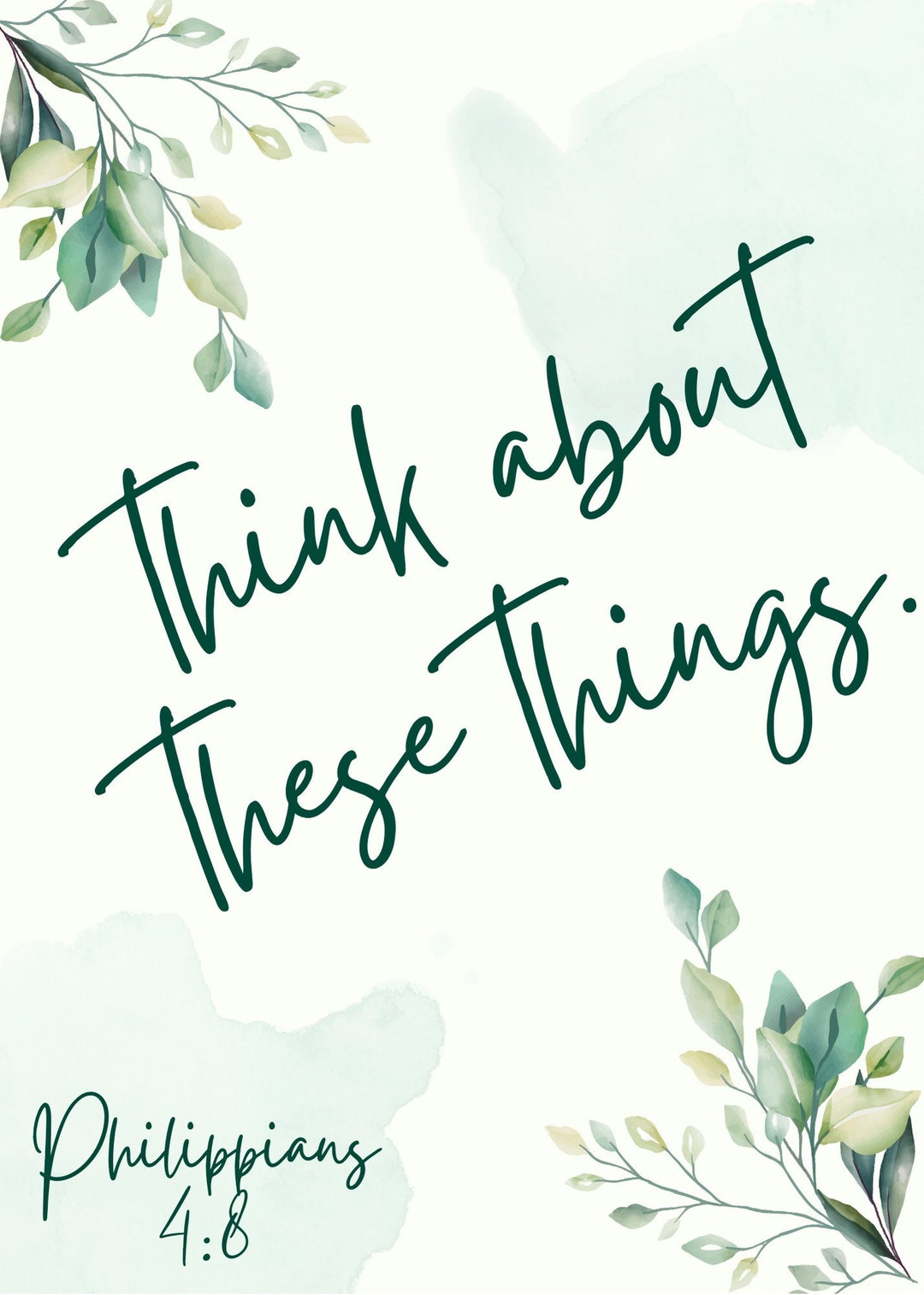 Printable Memory Verse Cards - Philippians 4:8 - Etsy