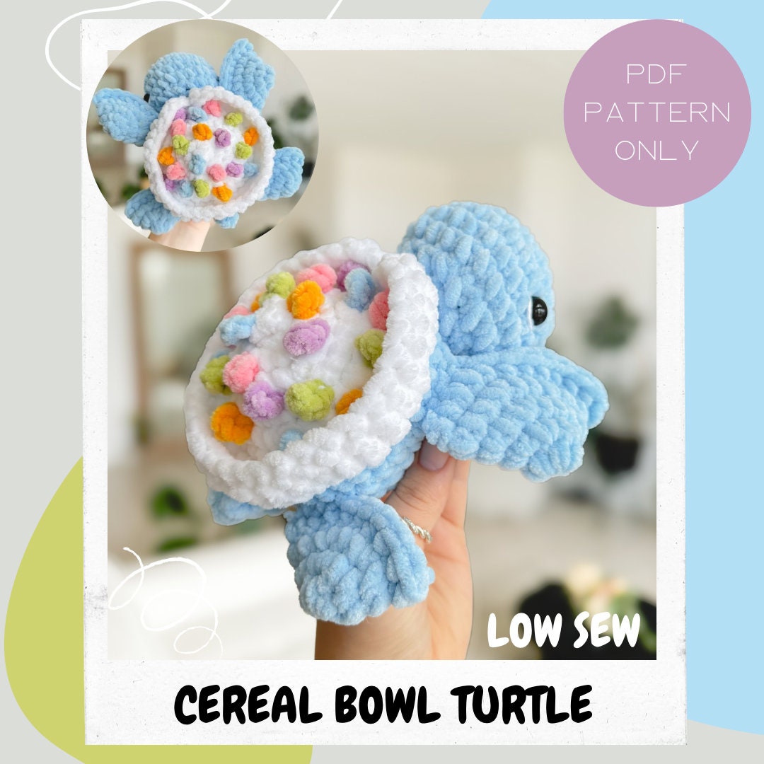 Cereal Bowl Turtle Crochet Pattern Quick and Easy Beginnerfriendly Food ...