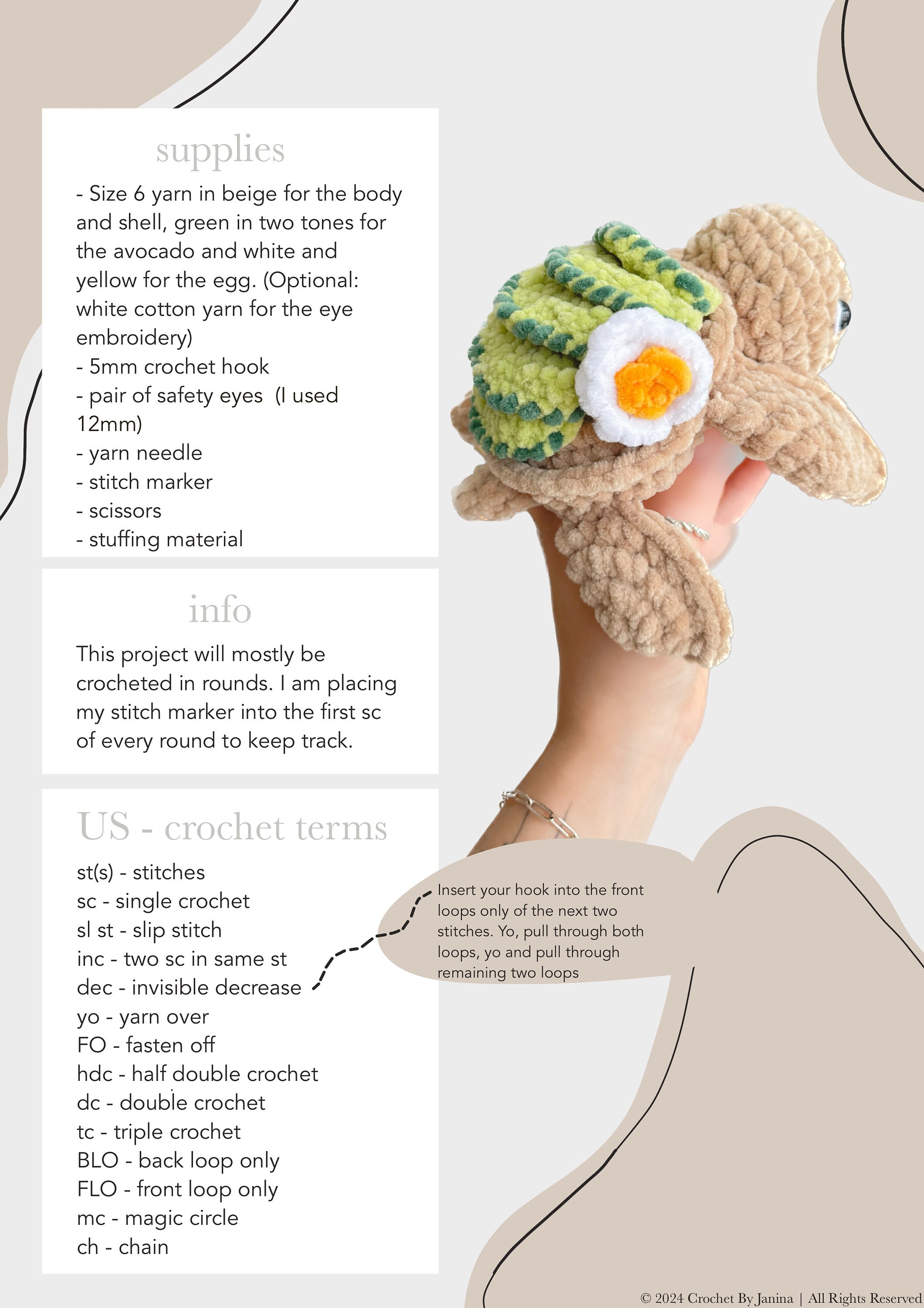 Avocado Toast Turtle | Crochet Pattern | Quick and Easy ...