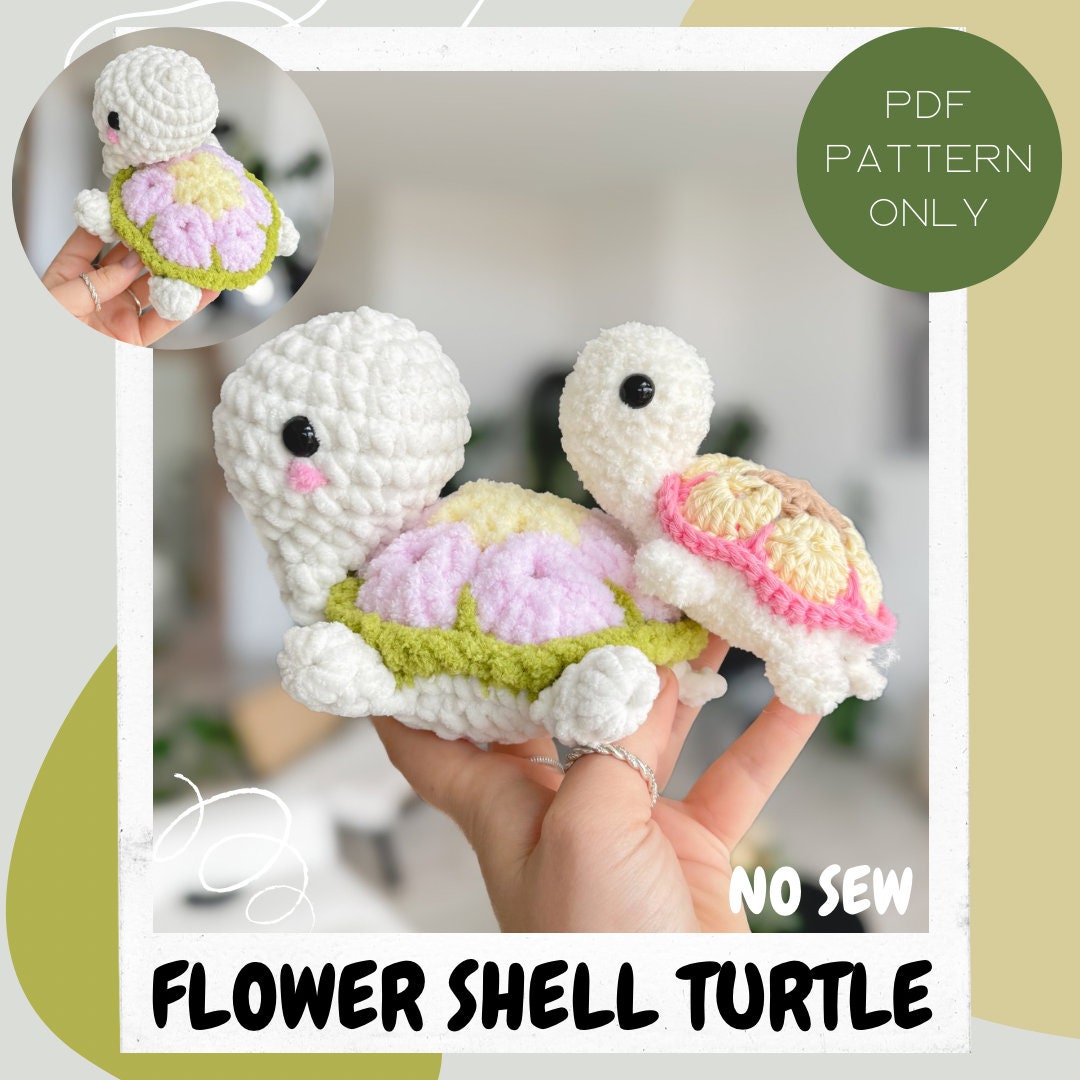 Flower Shell Turtle NO SEW Crochet Patterns Crochet Pattern Advanced ...