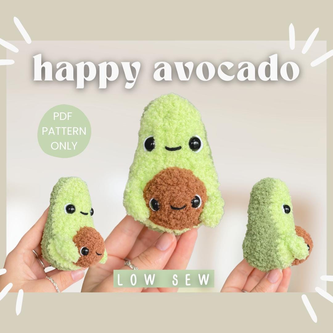 Happy Avocado | LOW SEW Crochet Pattern | (advanced) Beginner | Avocado ...