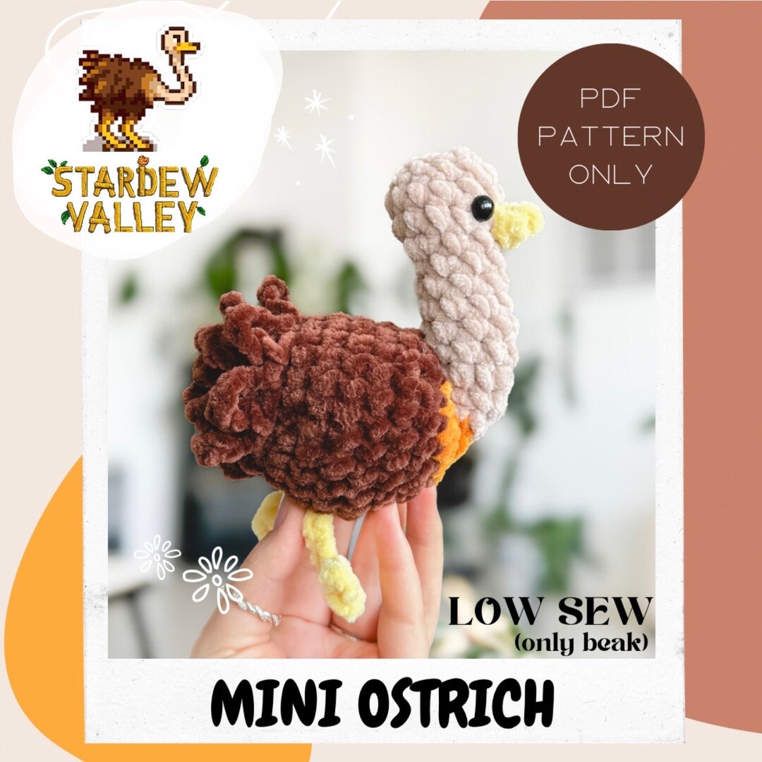 Mini Ostrich Crochet Pattern LOW SEW Crochet Patterns Stardew Valley ...