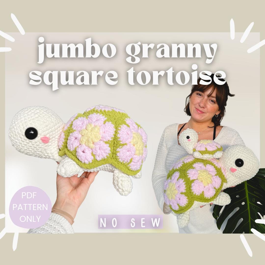 Jumbo Turtle Granny Square Shell | NO SEW | Crochet Pattern | Quick ...