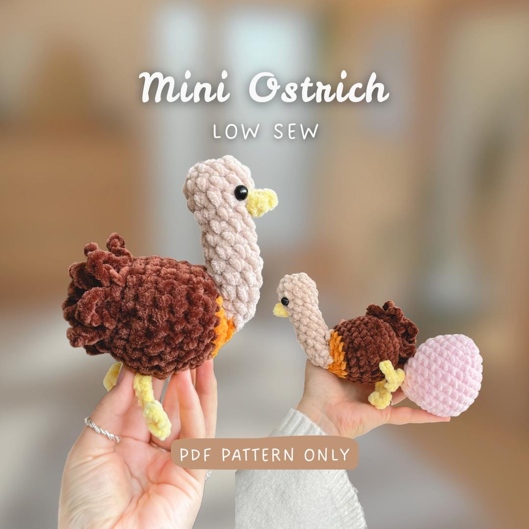 Mini Ostrich + Egg LOW SEW | Crochet Pattern | Stardew Crochet ...