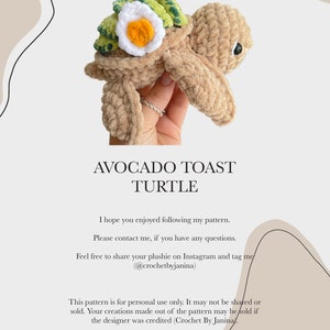 Avocado Toast Turtle | Crochet Pattern | Quick and Easy ...