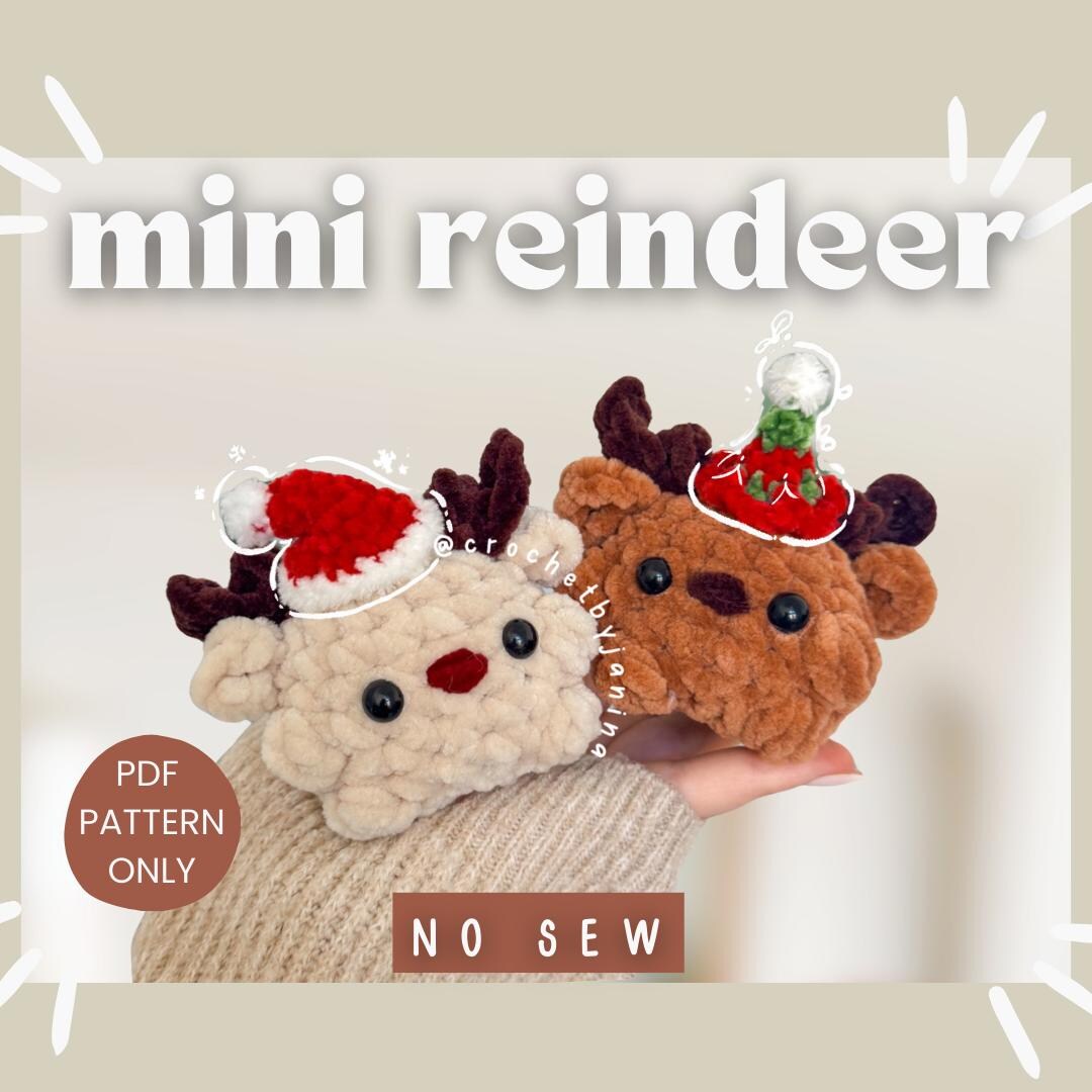 Mini Rudolph Reindeer | NO SEW Crochet Pattern | Quick and Easy 20 ...
