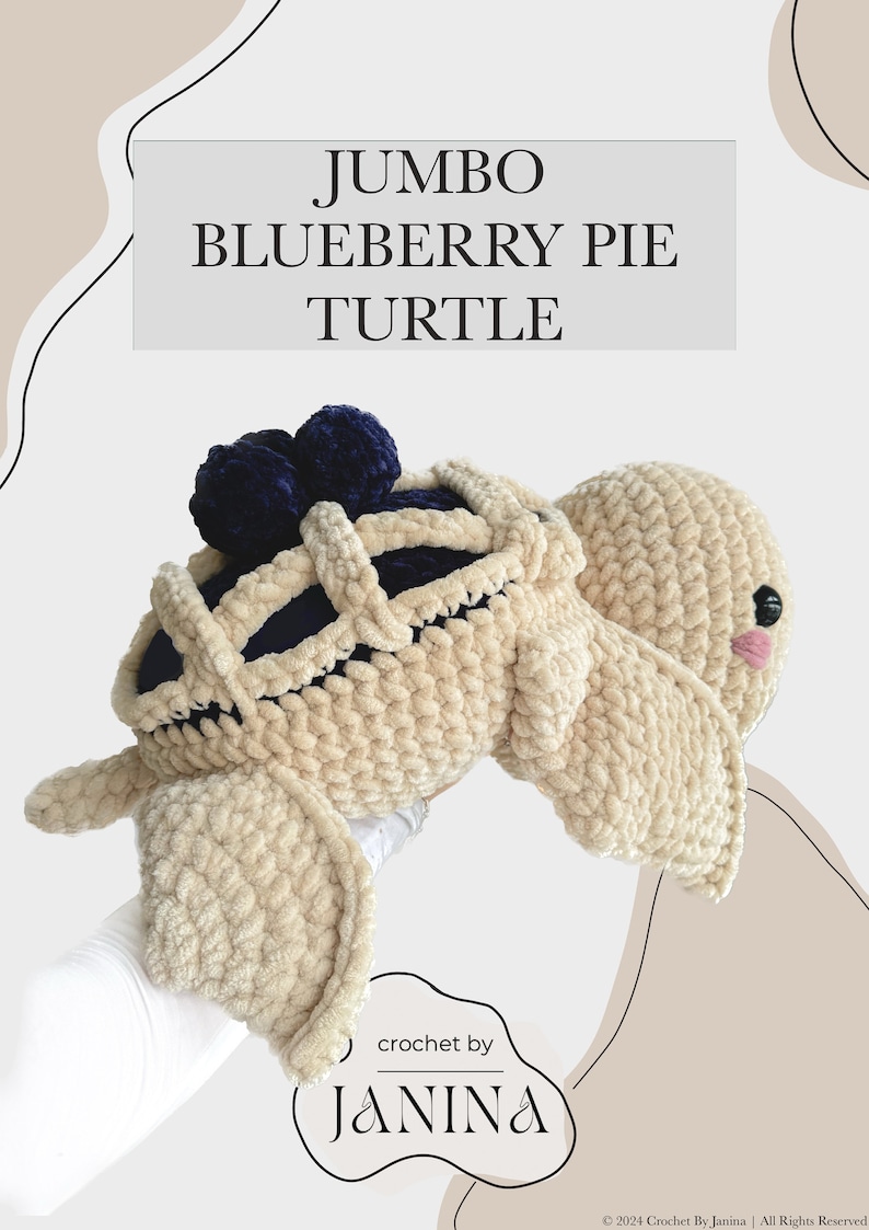 Jumbo Blueberry Pie Turtle LOW SEW | Crochet Patterns | Beginner ...