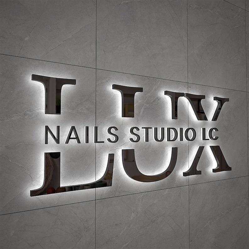 Business Sign Custom Backlit Sign 3D Acrylic Sign LED Light Box Sign ...