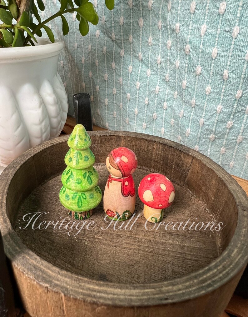 Hand-drawn Cottagecore Peg Doll Set - Etsy