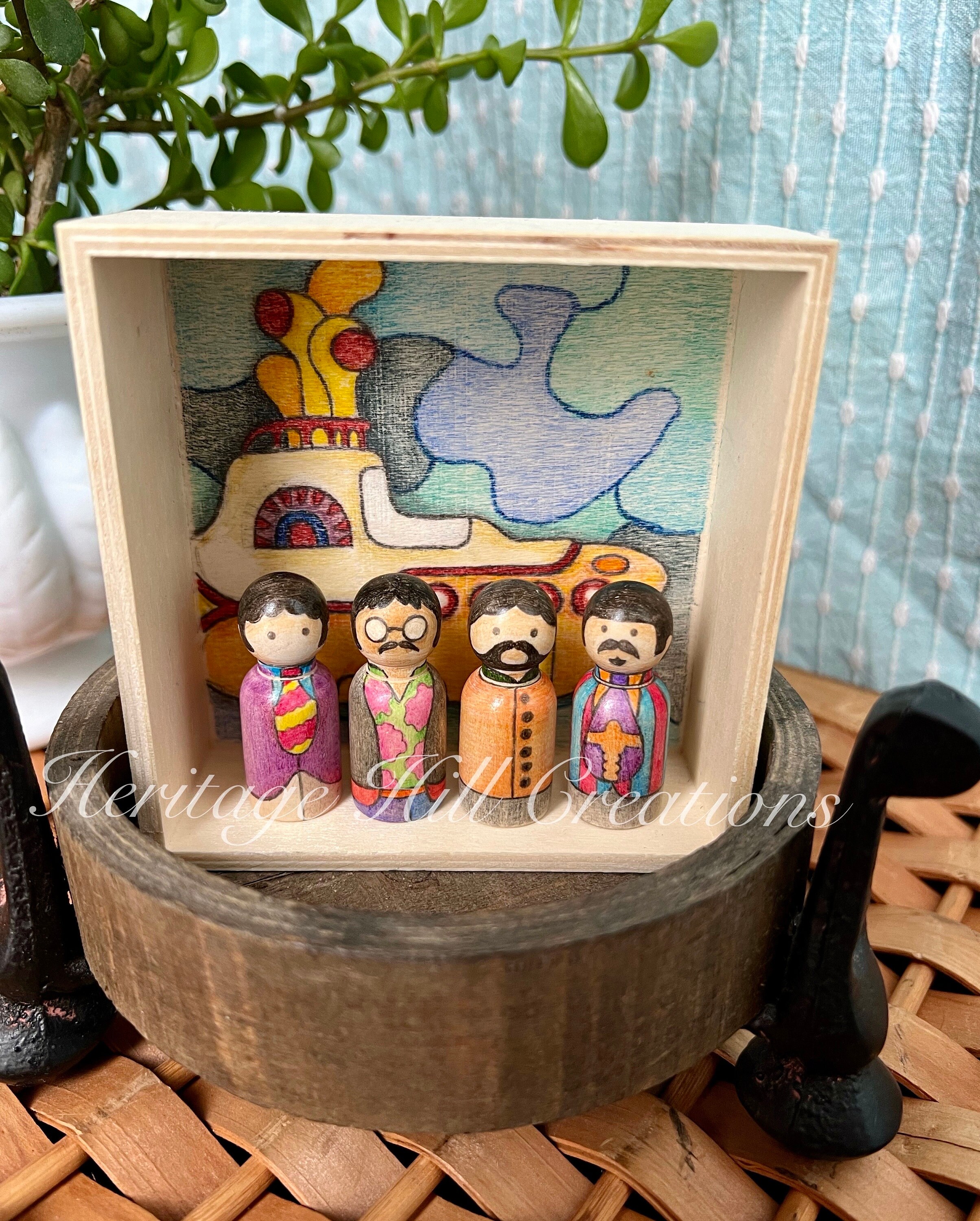 Hand-drawn Beatles Inspired Peg Dolls - Etsy