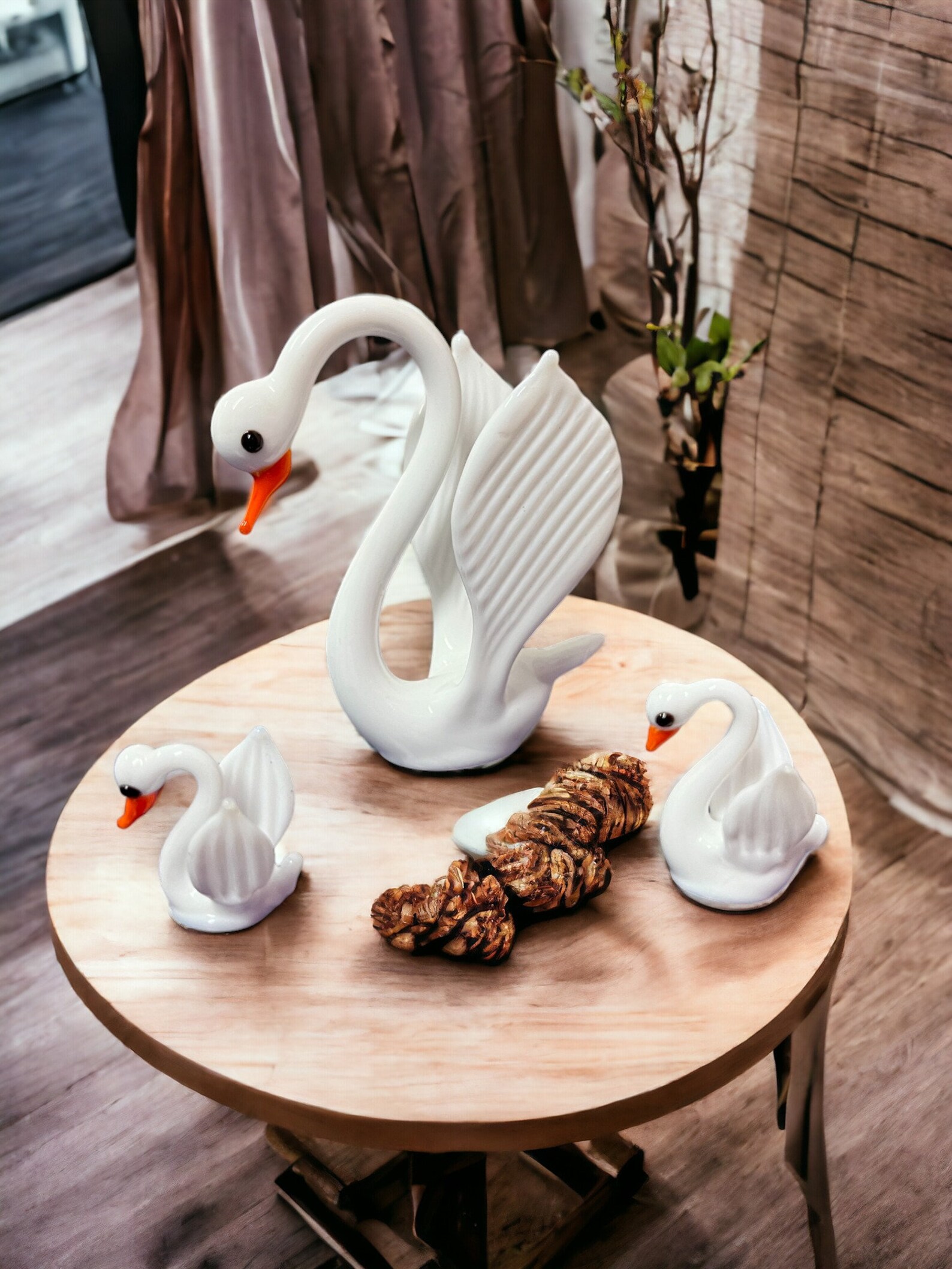 Glass Art Swan Gift, Handmade Glass Swans, Lampwork Glass Swan, Home ...