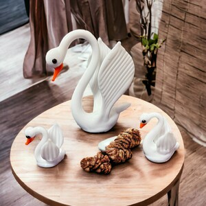 Glass Art Swan Gift, Handmade Glass Swans, Lampwork Glass Swan, Home ...