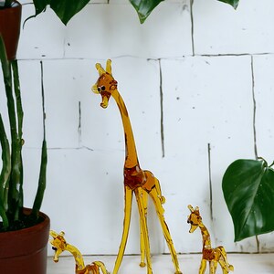 Glass Giraffe Sculpture Set, Giraffe for Home Decoration, Murano Glass ...