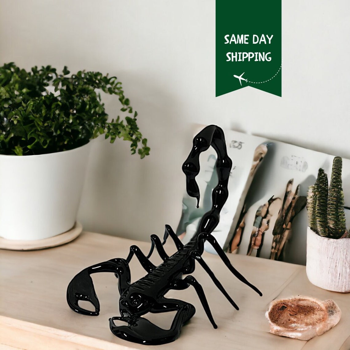 Glass Scorpion, Scorpion Ornaments, Black Scorpion, Handmade Glass ...