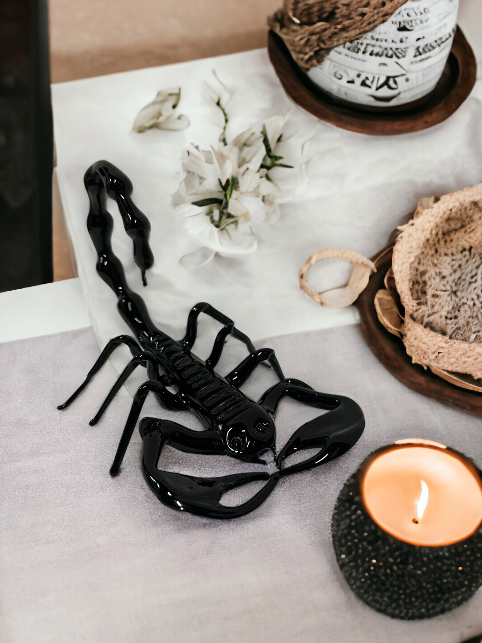 Glass Scorpion, Scorpion Ornaments, Black Scorpion, Handmade Glass ...