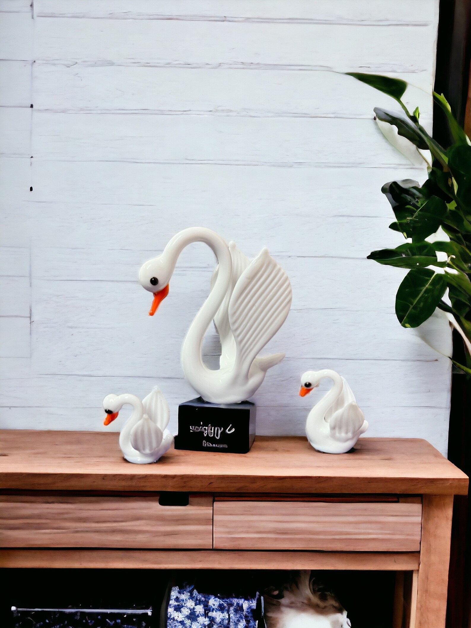 Glass Art Swan Gift, Handmade Glass Swans, Lampwork Glass Swan, Home ...