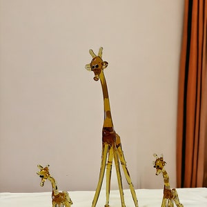 Glass Giraffe Sculpture Set, Giraffe for Home Decoration, Murano Glass ...