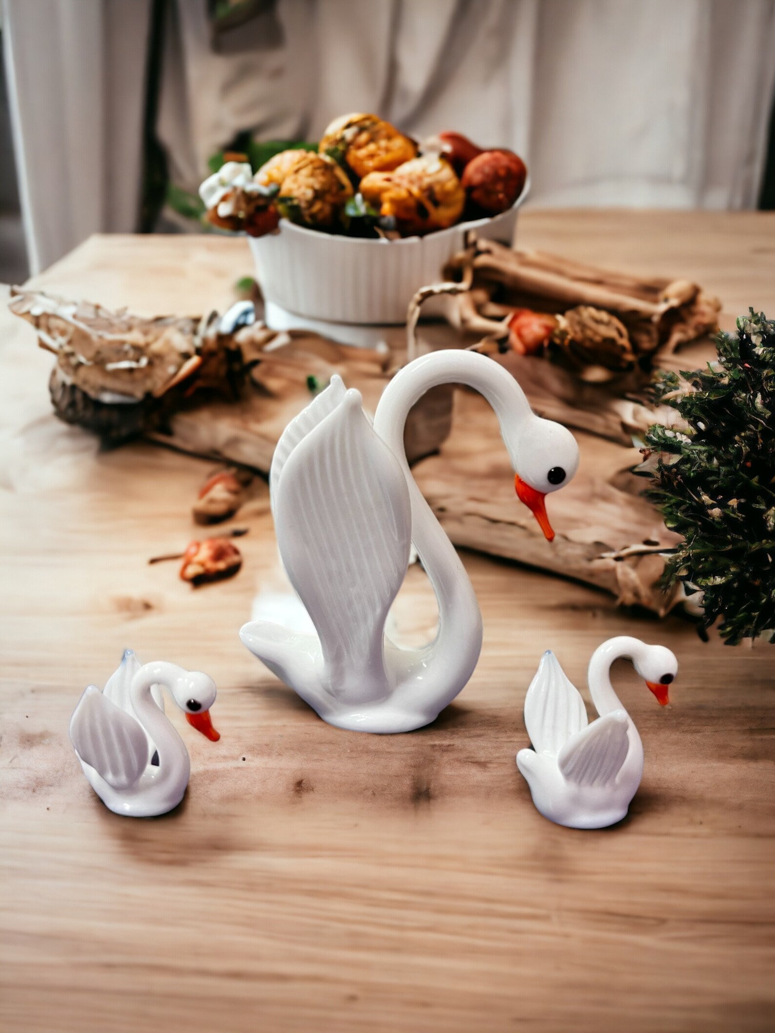 Glass Art Swan Gift, Handmade Glass Swans, Lampwork Glass Swan, Home ...