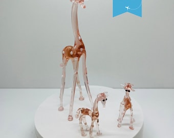 Glass Giraffe Sculpture Set, Giraffe for Home Decoration, Murano Glass ...