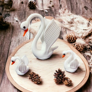 Glass Art Swan Gift, Handmade Glass Swans, Lampwork Glass Swan, Home ...