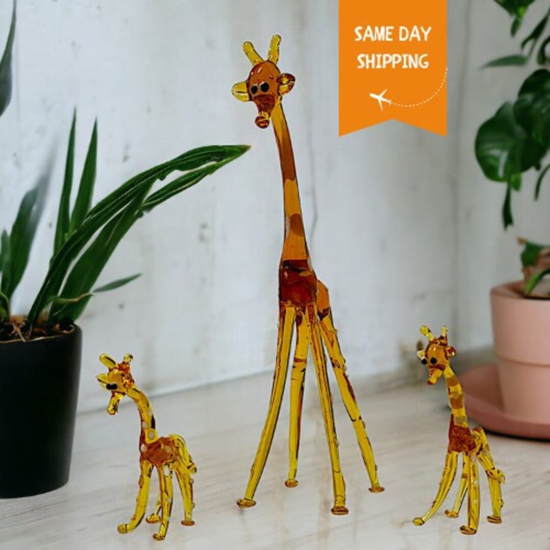 Glass Giraffe Sculpture Set, Giraffe for Home Decoration, Murano Glass ...