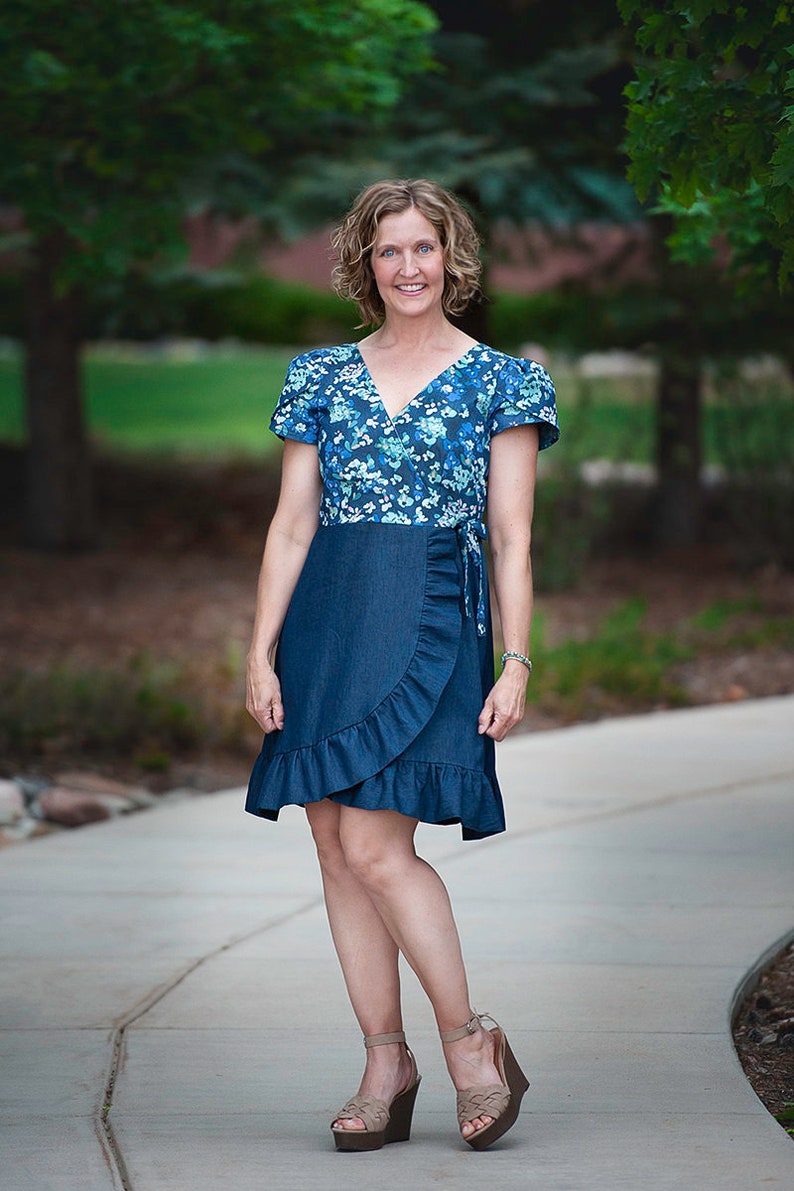 Dallas Wrap Dress and Skirt PDF Sewing Pattern, US Sizes 0 - 32, Wrap ...