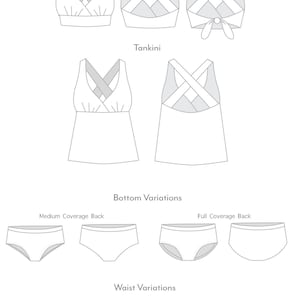 St Tropez Two Piece Bikini or Tankini PDF Sewing Pattern, US Sizes 0 ...