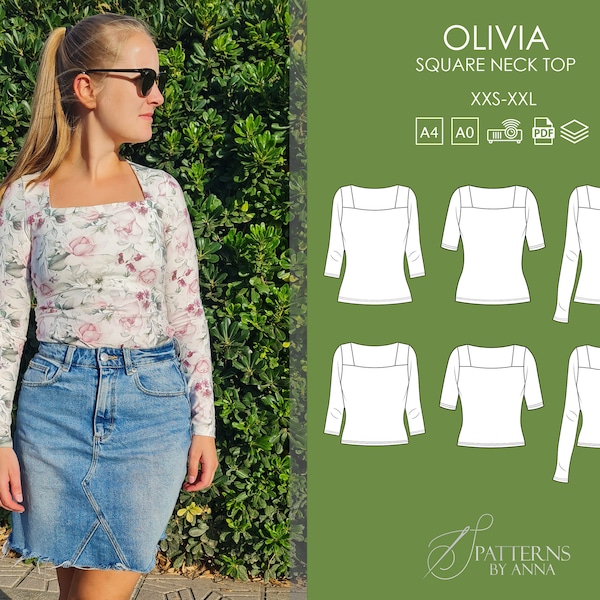 Square Neck Pattern - Etsy